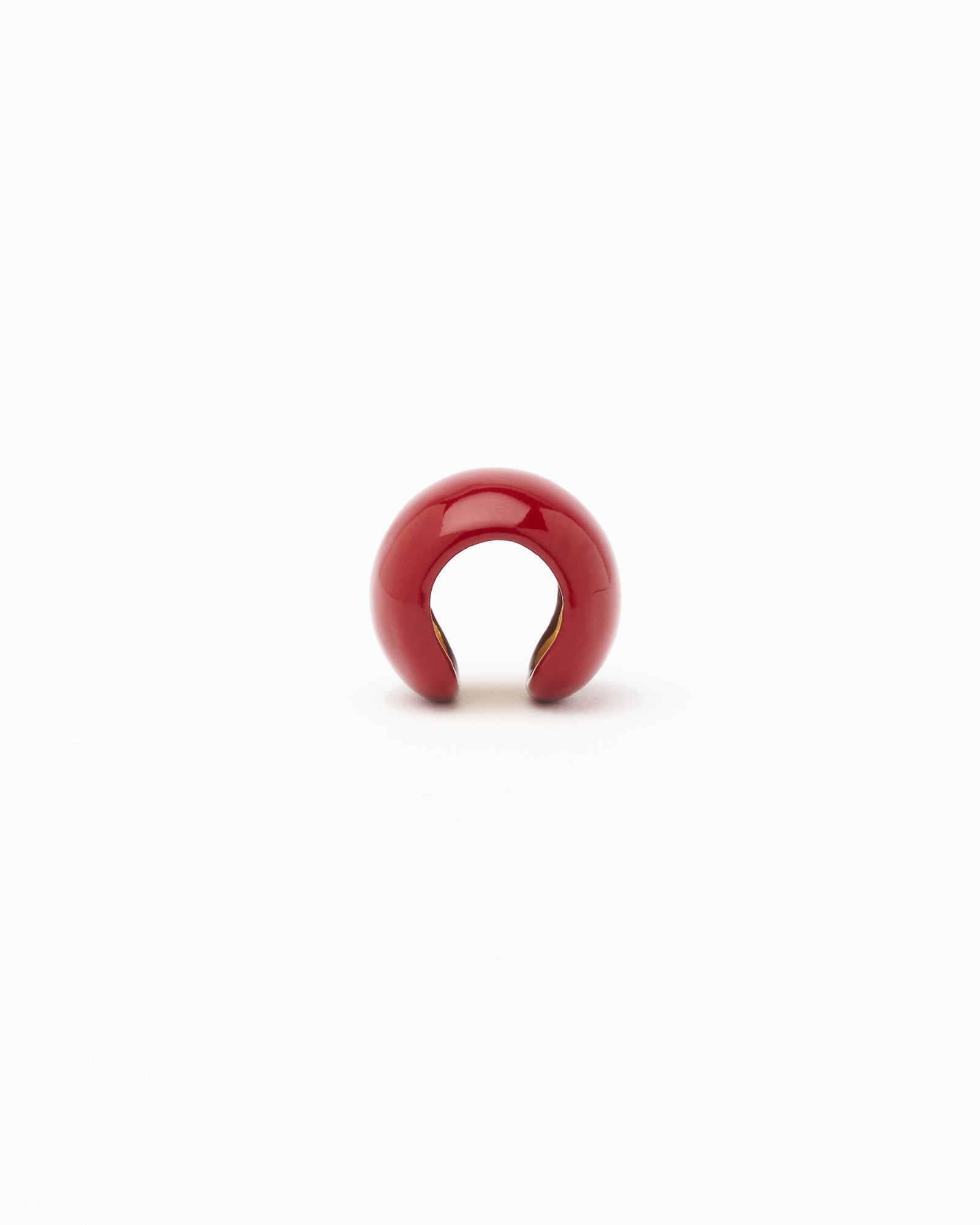 Enamel Ear Cuff - Red Dahlia